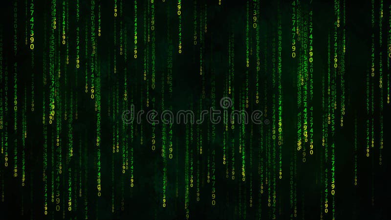 Binary Code with Numbers Moving on the Screen. Digital Age. Binary Algorithm, Data Code ...