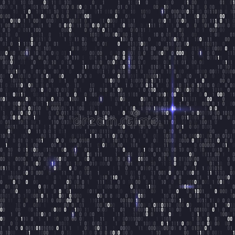 Binary Code With Numbers One And Zero On Dark Background Artificial