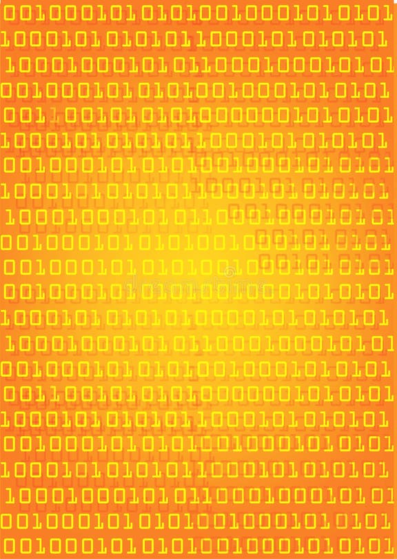 Binary Code Orange Background. Stock Vector - Illustration of disco ...