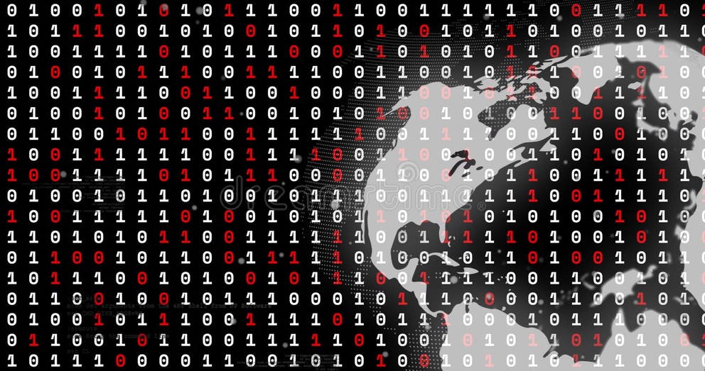 Binary Code Over Image of Globe, Representing Global Data Processing Stock Image - Image of ...