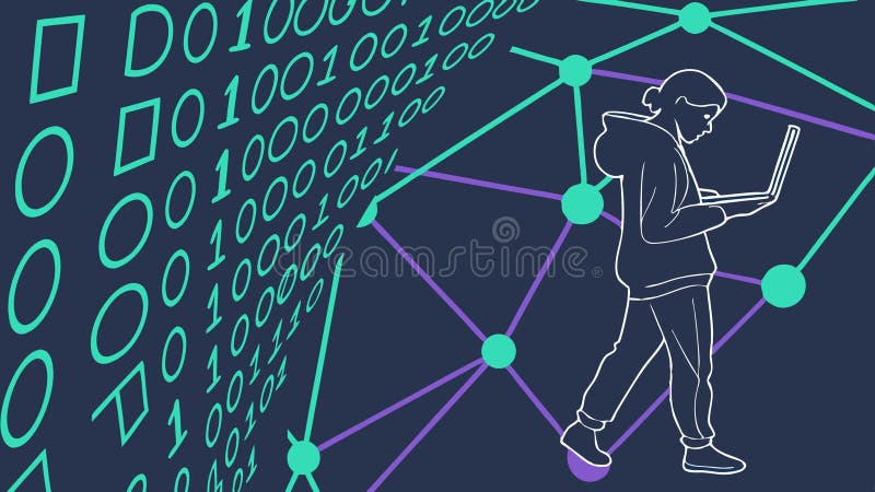Binary Code with Person, Tech Interface, Digital World Design Vector Design Generative AI Stock ...