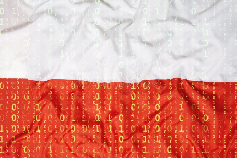 Binary Code with Poland Flag, Data Protection Concept Stock Photo ...
