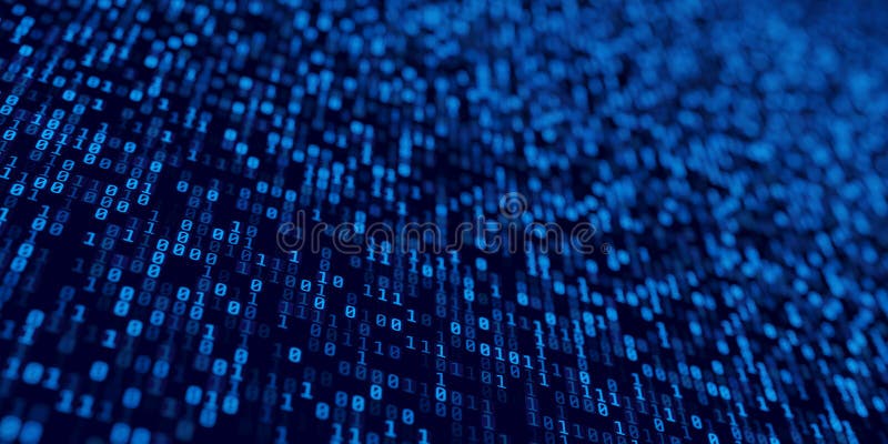 Binary Code Programming Data Internet Technology Concept. 3D Rendered ...
