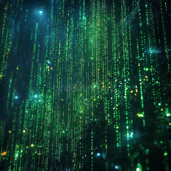 Binary Code Rain stock image. Image of black, binary - 375683277