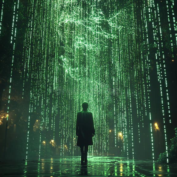 Binary Code Rain stock photo. Image of innovative, glitch - 375683846