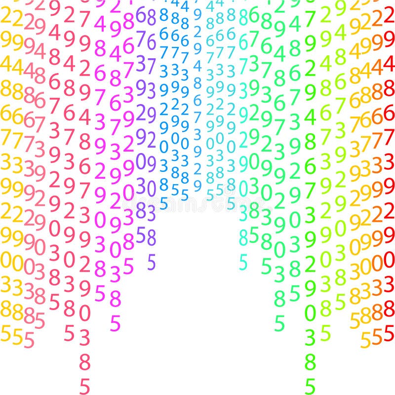 Binary Code Rainbow and White Background with Digits on Screen. Stock ...