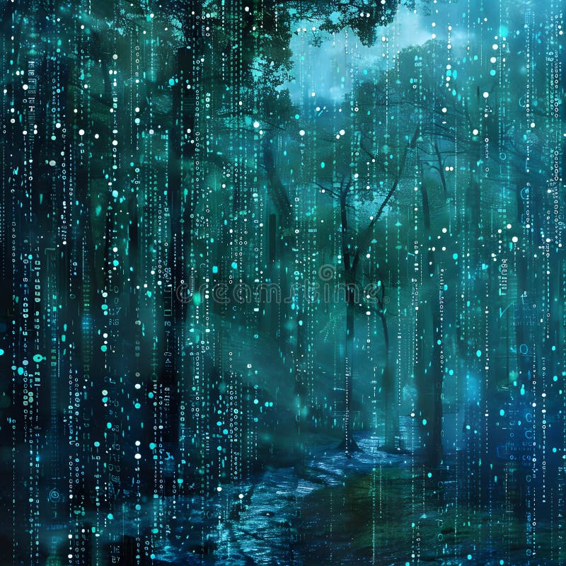 Binary Code Rainfall stock illustration. Illustration of rainfall ...