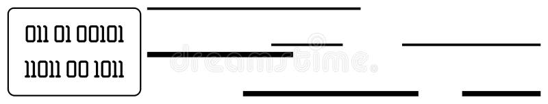 Binary Code with Horizontal Bar Lines Representing Data Transmission ...