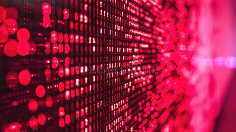 Binary Code Red Glowing Background with Binary Code Technology and Programming Concept AIG535 ...