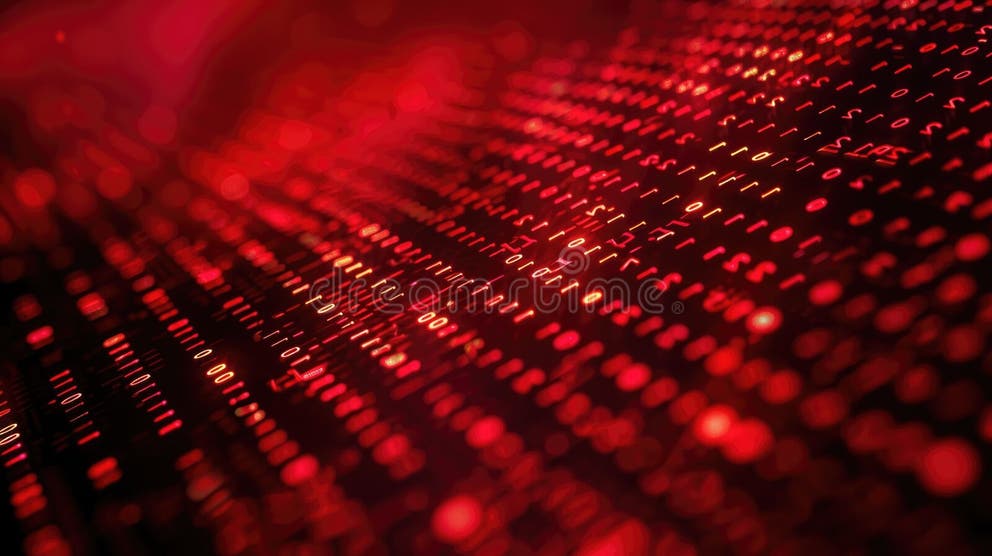Binary Code Red Glowing Numbers Computer Programming Concept AIG535 Stock Photo - Image of ...