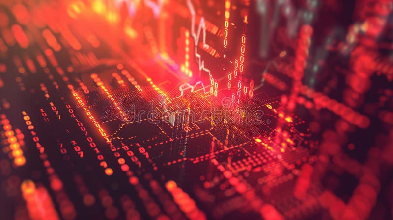 Binary Code Running through a Circuit Board AIG535 Stock Image - Image of security, data: 319329041
