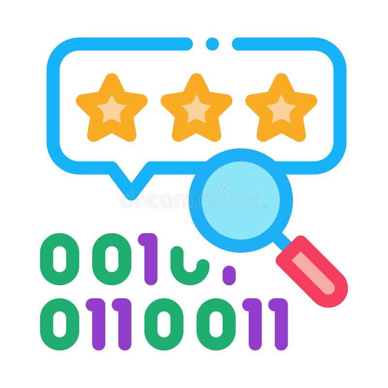 Binary Code Research and Assessment Icon Vector Outline Illustration ...