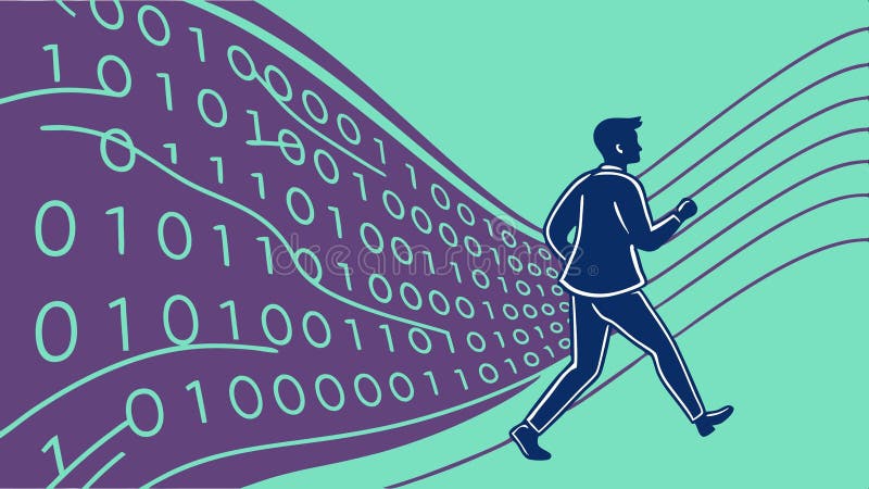 Binary Code Runner Silhouette, Digital Runner, Tech Runner, Coding ...