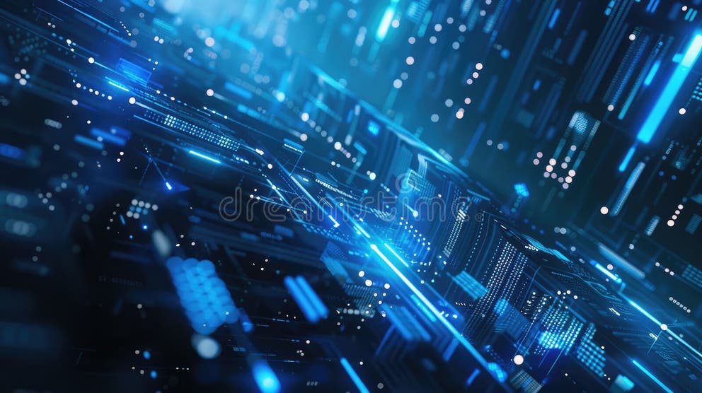 Binary Code Running through a Circuit Board AIG535 Stock Image - Image of microchip, chip: 321233823