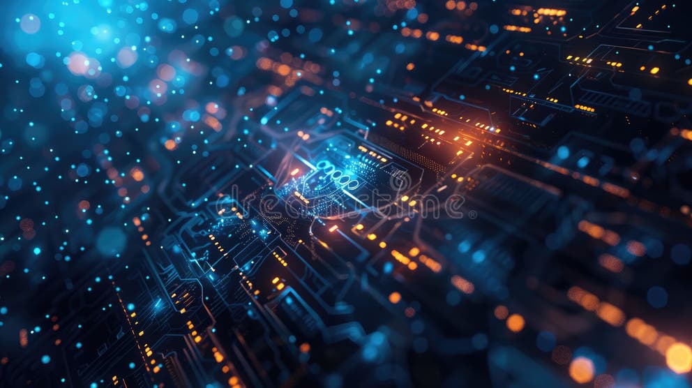 Binary Code Running through a Circuit Board AIG535 Stock Photo - Image of code, processor: 323555602