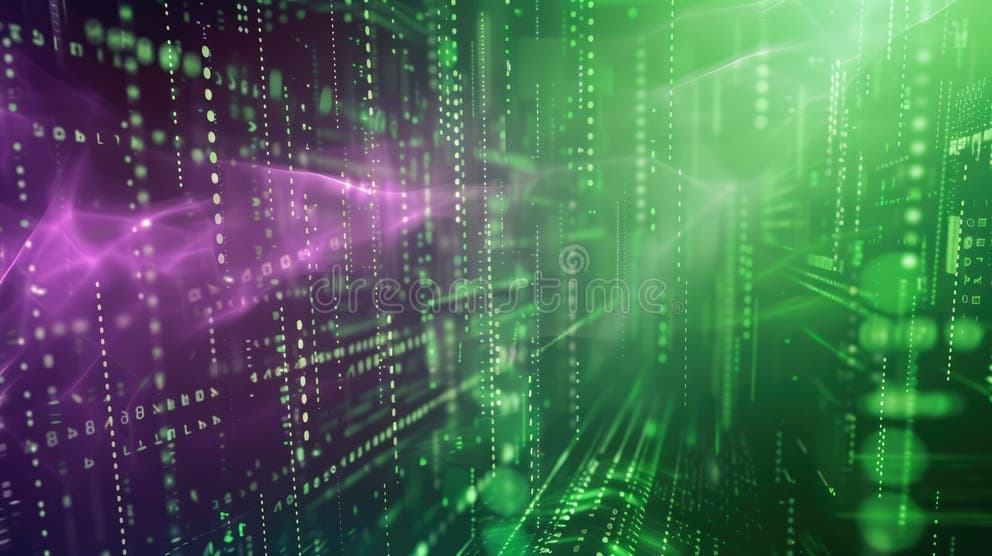 Binary Code Running through a Computer System AIG535 Stock Image - Image of concede, credit ...