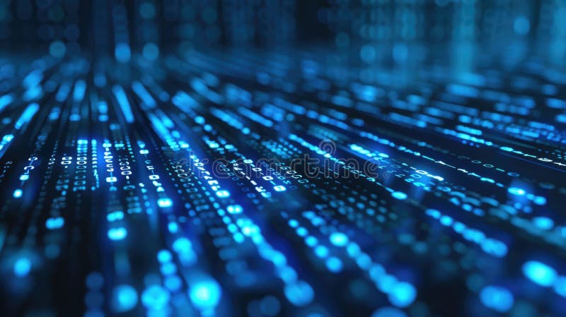 Binary Code Running Down a Computer Screen AIG535 Stock Image - Image ...