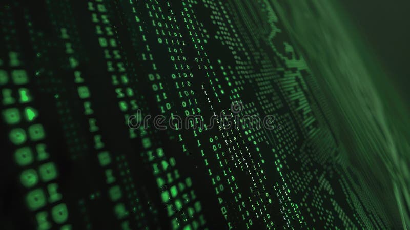 Binary Code Running Down a Screen in a Futuristic Design AIG535 Stock Photo - Image of largess ...