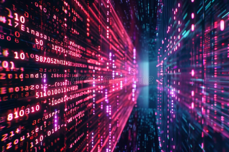 Binary Code Rush a Representation of the Data that Courses through the Veins of Technology Stock ...