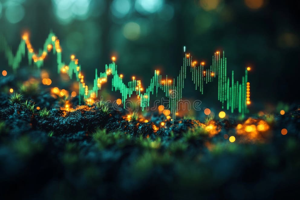 Binary Code and Scattered Bokeh Effect Lights are Set Against a Dark Background, with a ...