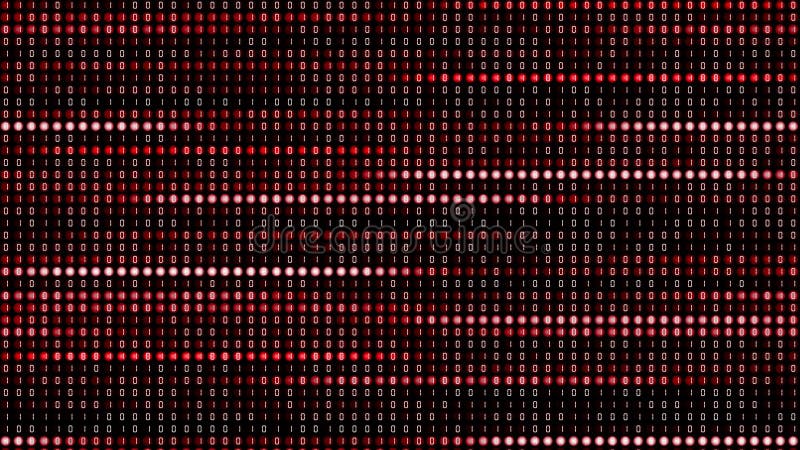Binary Code on Screen with Round Glowing Red Pixels. Variable Digital ... Binary Code on Screen with Round Glowing Red Pixels. Variable Digital ...