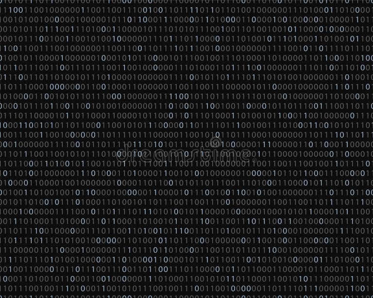 Binary Code Seamless Vector Pattern Dark Technological Background For Digital Design Stock