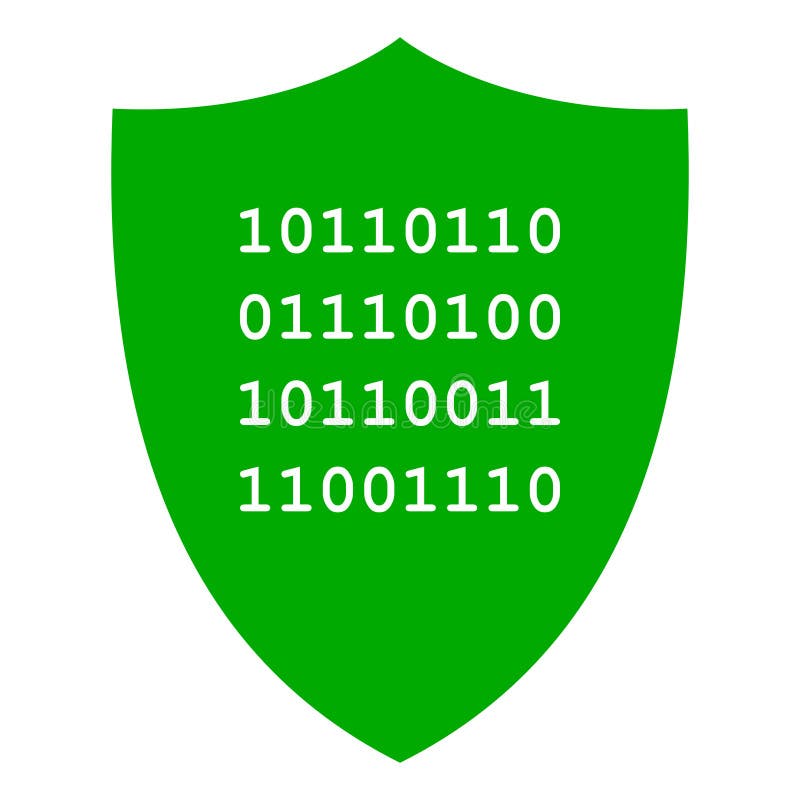 Binary code and shield stock vector. Illustration of shield - 164634319