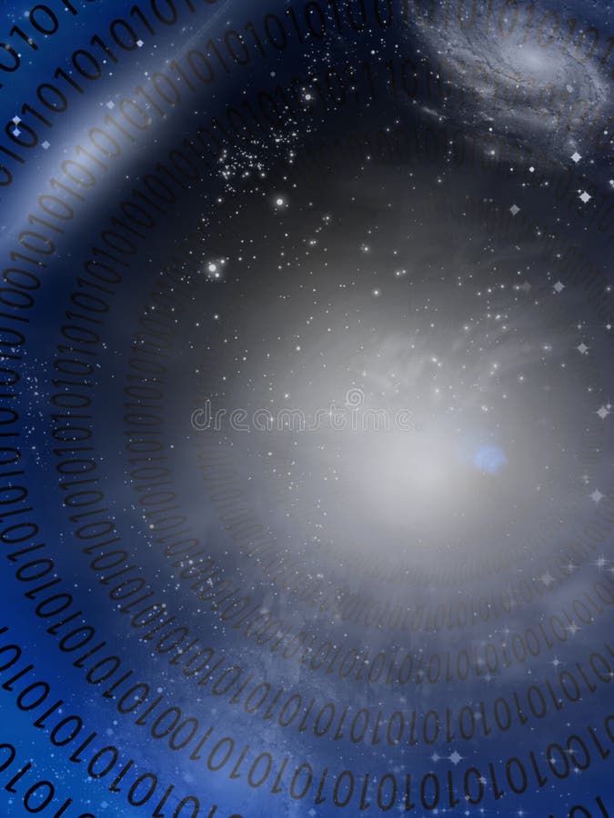 Binary code in space stock illustration. Illustration of space - 201470335