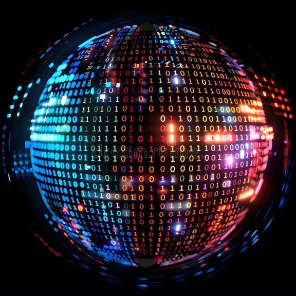 Binary Code Sphere stock illustration. Illustration of cloud - 363361034