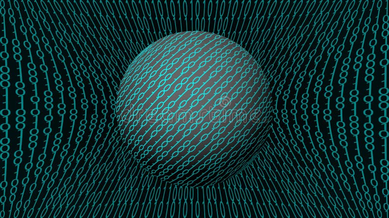 Binary code on a sphere stock vector. Illustration of dark - 160603777