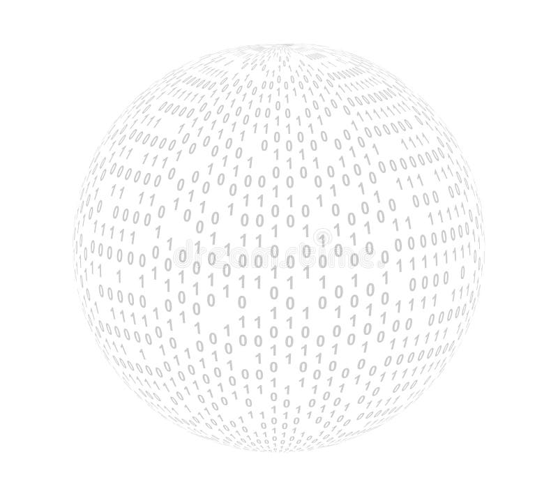 Binary Code Sphere Cyberspace Sphere With Binary Code Coding Or Hacker Concept Illustration