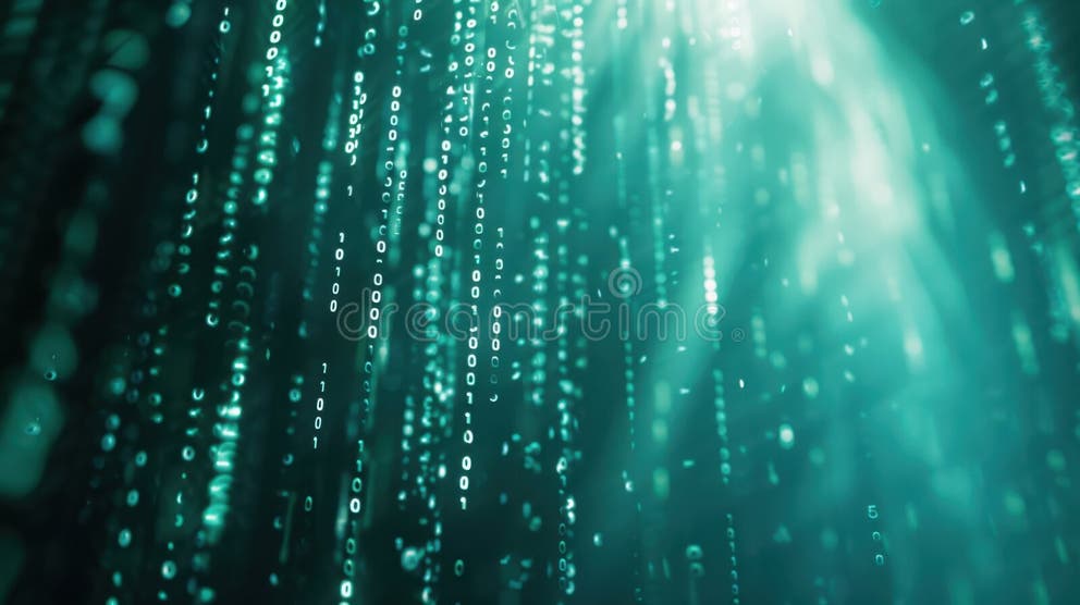 The Binary Code Stream.AI Generated Image Stock Image - Image of data ...