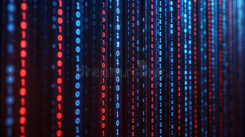 Binary Code Stream Depicting Cybercrime in Progress with Corruption and ...