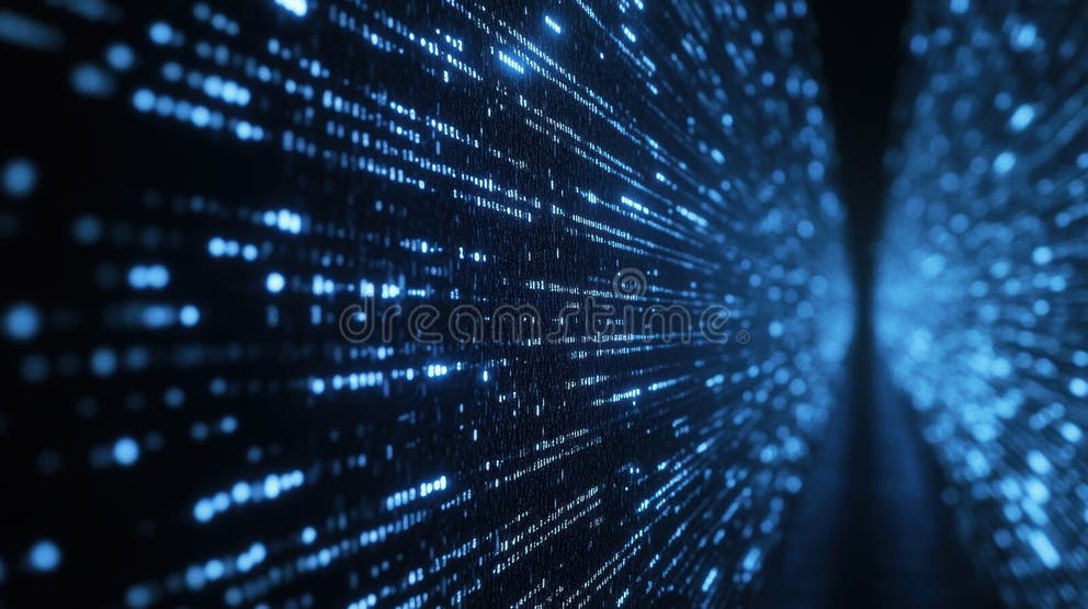 Binary Code Stream Flowing through Cyberspace Tunnel Stock Image - Image of binary, light: 353094715