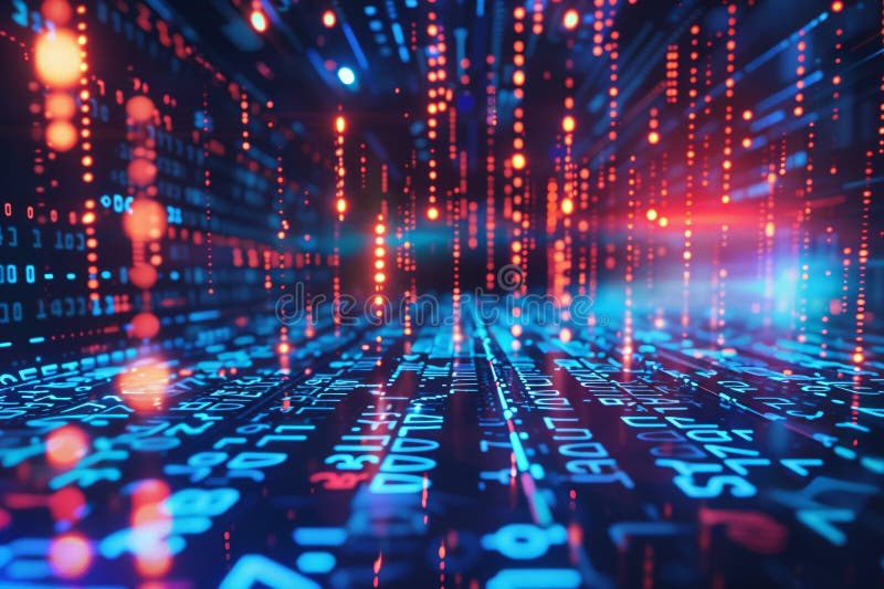 Binary Code Stream Flowing into a Digital Lock Signifying Cybersecurity ... Binary Code Stream Flowing into a Digital Lock Signifying Cybersecurity ...