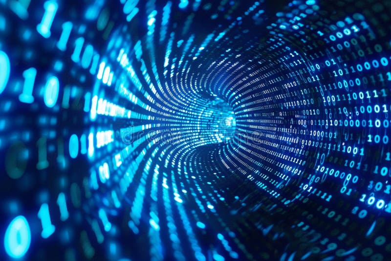 Binary Code Stream Flowing into a Digital Lock Signifying Cybersecurity ... Binary Code Stream Flowing into a Digital Lock Signifying Cybersecurity ...