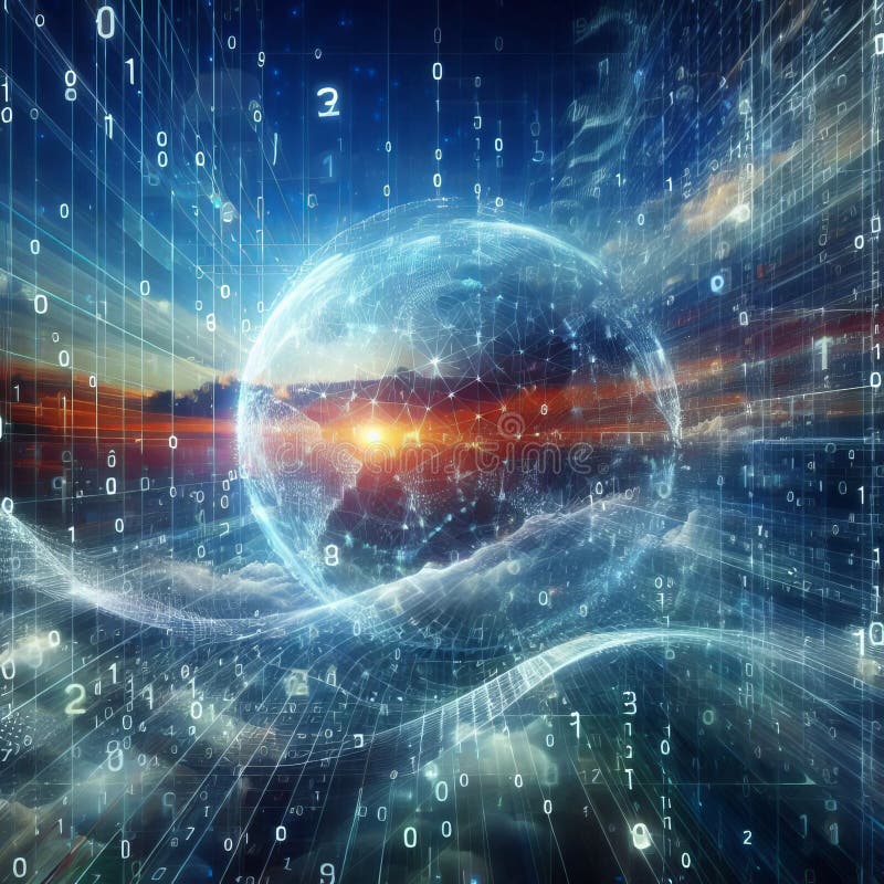 Binary Code a Stream of Binary Code Representing Digital Communi Stock ...