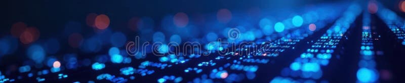 Binary Code Streams Across Screen Glowing Blue Stream Internet Stock ...