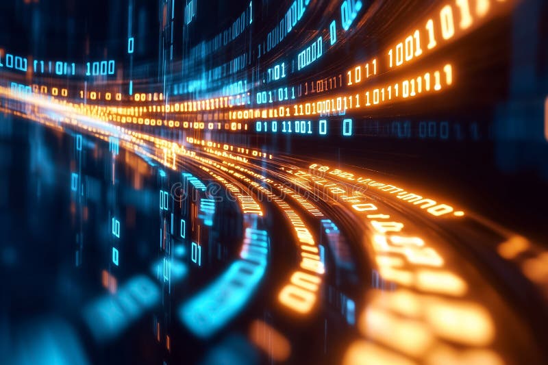 Abstract Digital Network Flow Illuminated Pathways Binary Code Stock Photos - Free & Royalty ...