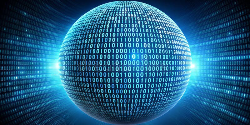 Binary Code on the Surface of the Sphere AI-Created Content Stock Image - Image of backgrounds ...