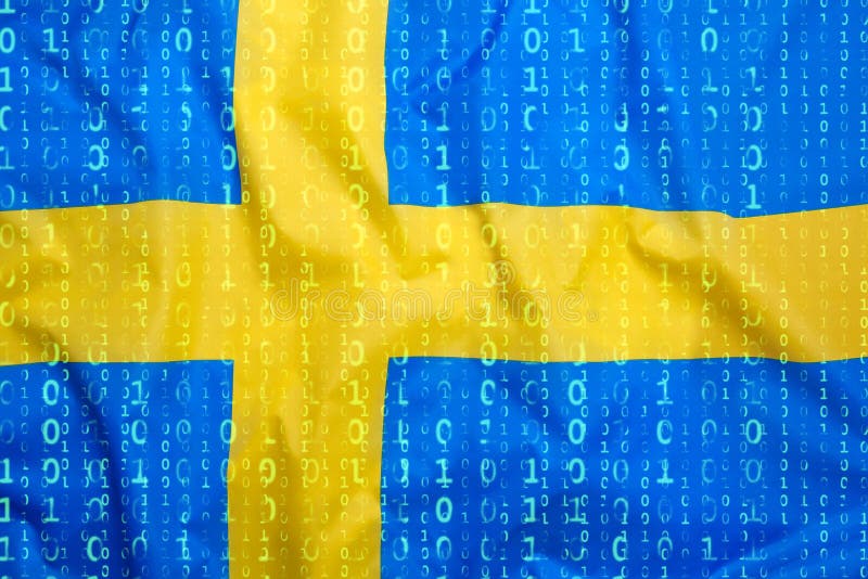 Binary Code with Sweden Flag, Data Protection Concept Stock ...