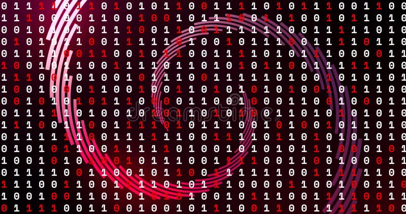 Binary Code with Swirling Red and White Lines, Data Processing Animation Stock Footage - Video ...