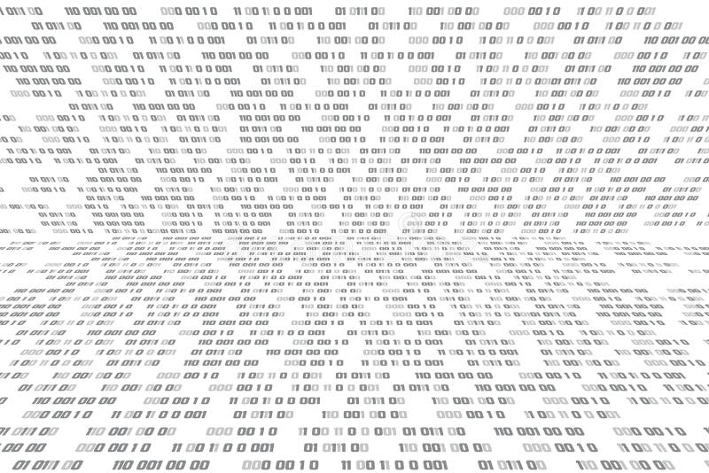 Binary Code Texture on White Background, Digital Abstract Technology ...