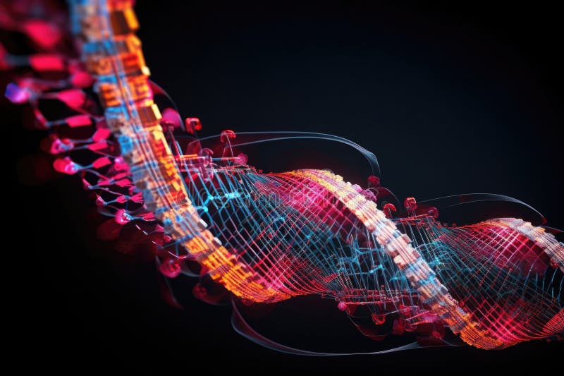 Binary Code Transforming Into Dna Structure Stock Illustration