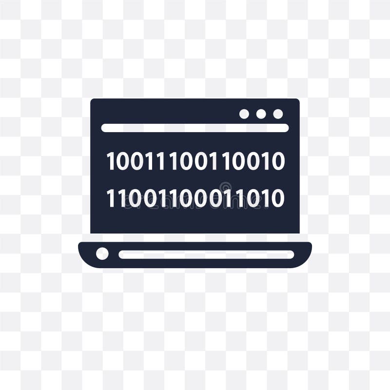 Binary Data Search Vector Linear Icon Isolated on Transparent Background, Binary Data Search ...