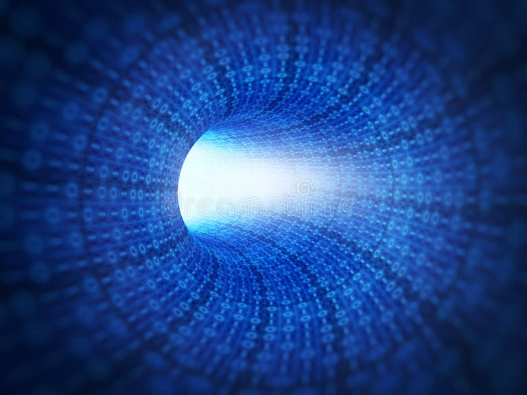 Binary code tunnel stock illustration. Illustration of space - 56632329