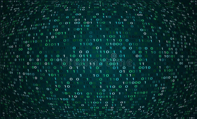 Binary Code Vector Background. Cyber Attack, Ransomware, Malware Stock ...