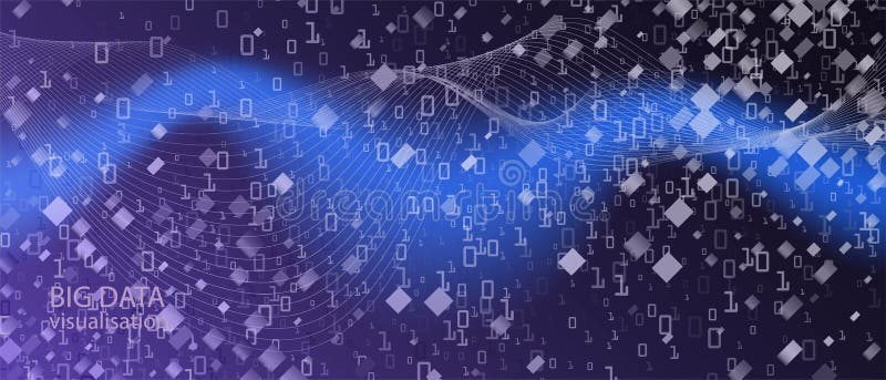 Binary Code Vector Background. Digital Futuristic Slide. Technology ...