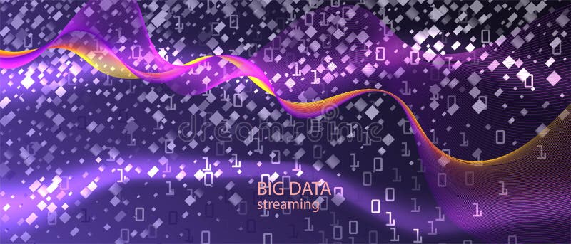 Binary Code Vector Presentation. Digital Equalizer Slide. Purple Pink ...