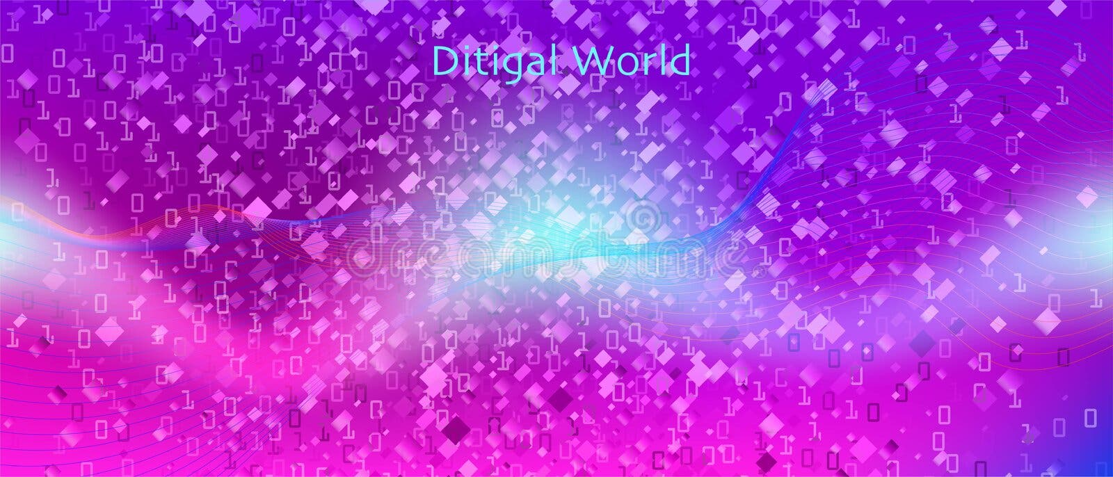 Binary Code Vector Background. Matrix Flying Binary Code. Fractal Fluid ...